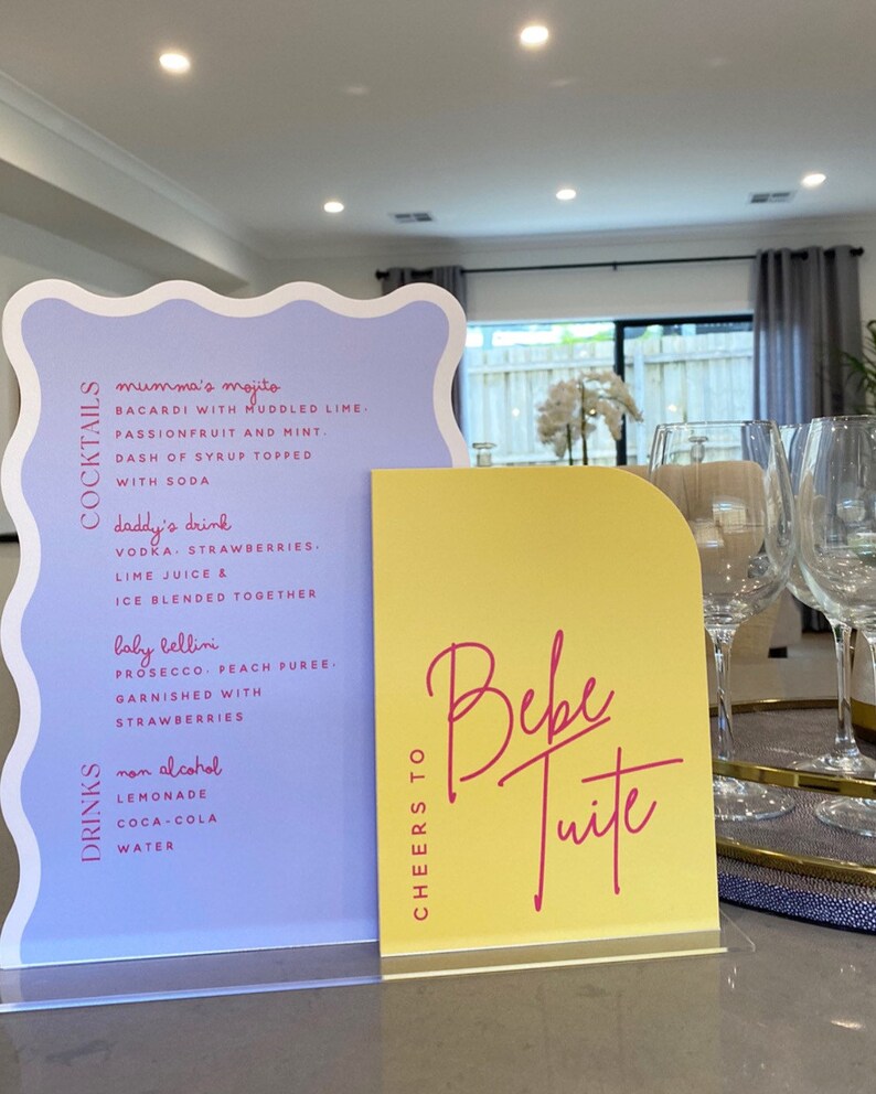 A5 or A4 Size Acrylic or Foam Tablesetting Table Menu Signs - Etsy