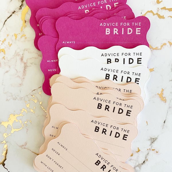 Bride And Groom Advice Cards Etsy