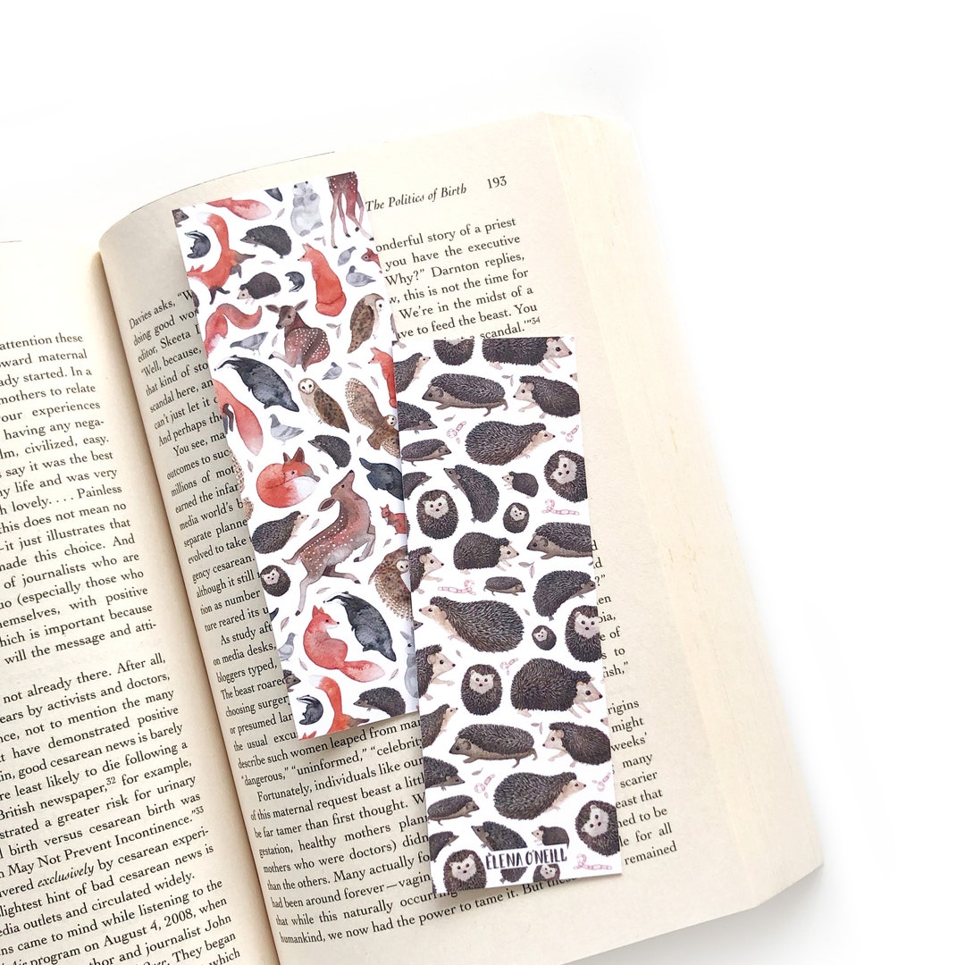 British Wildlife and Hedgehog Bookmark! (double Sided) - Etsy UK