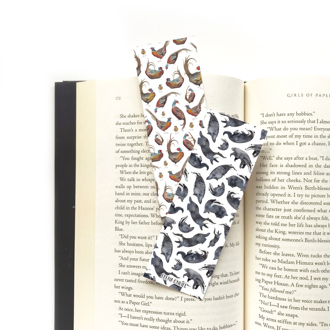 Pheasant and Badger Bookmark! (double Sided) - Etsy