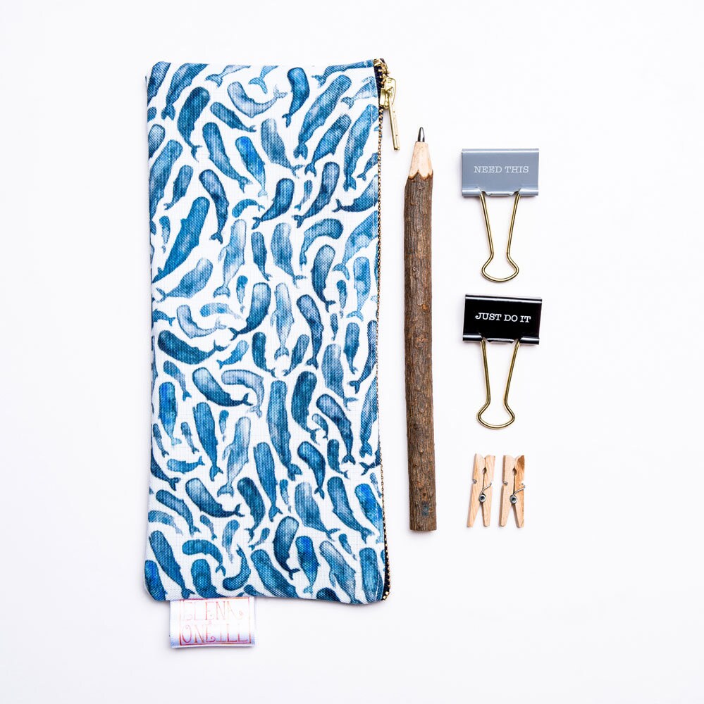 Pencil Case Pencil Pouch Make Up Bag Blue Whale Sperm | Etsy