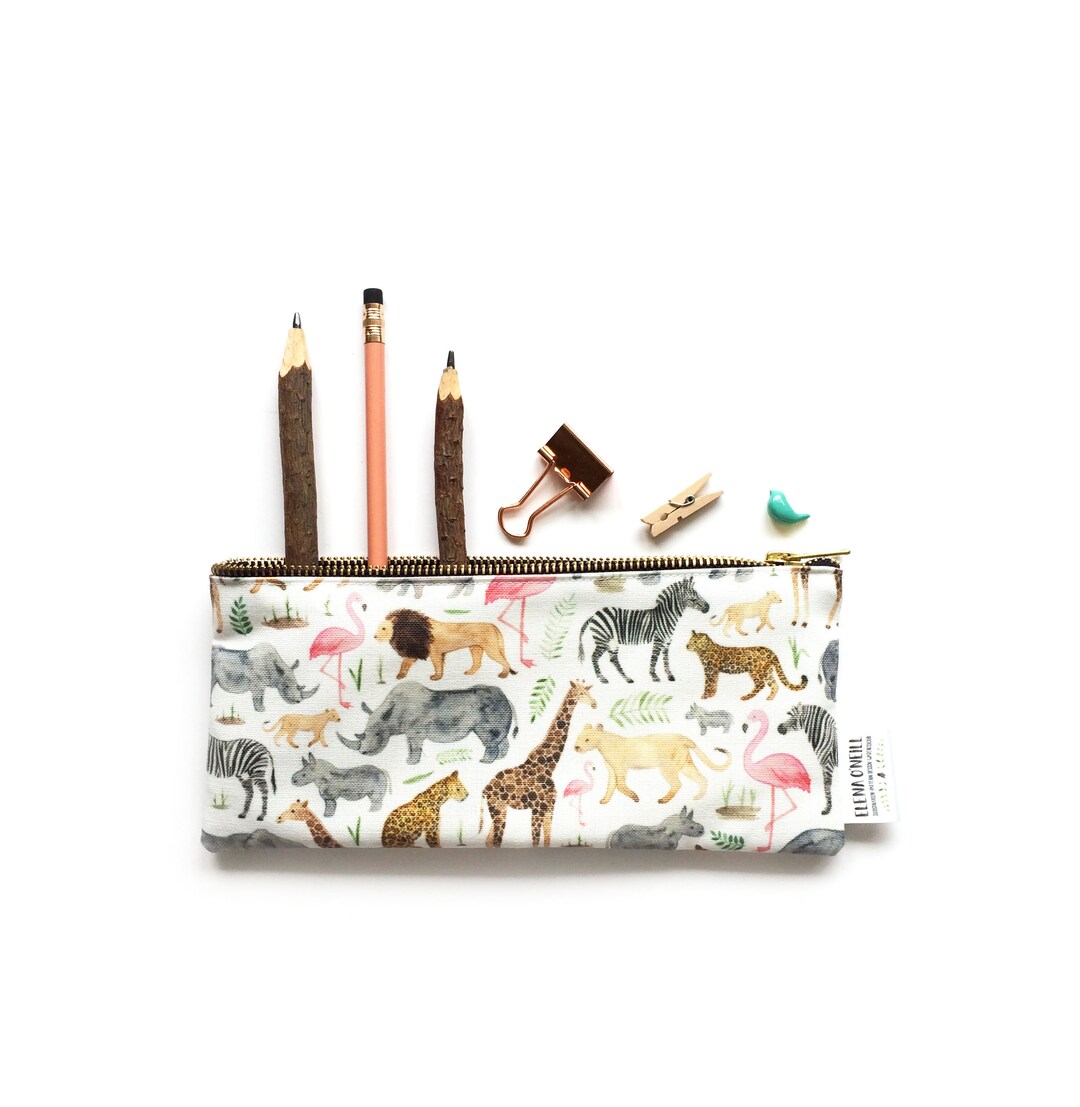 Safari, Pencil Case, Animal, Pencil Pouch, Student Gift, Make up Bag ...