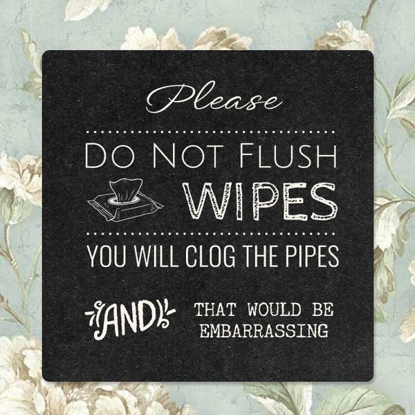 Do Not Flush Wipes Sign - Etsy