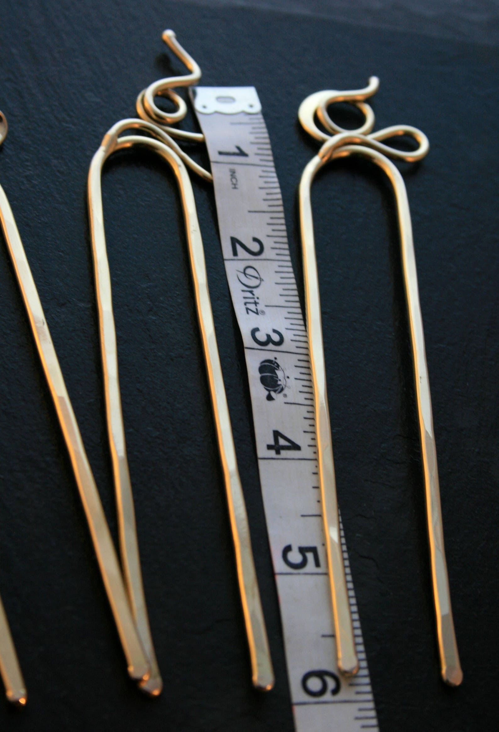 Hair Stick: Hand Forged Bronze Hair Fork/pin - Etsy
