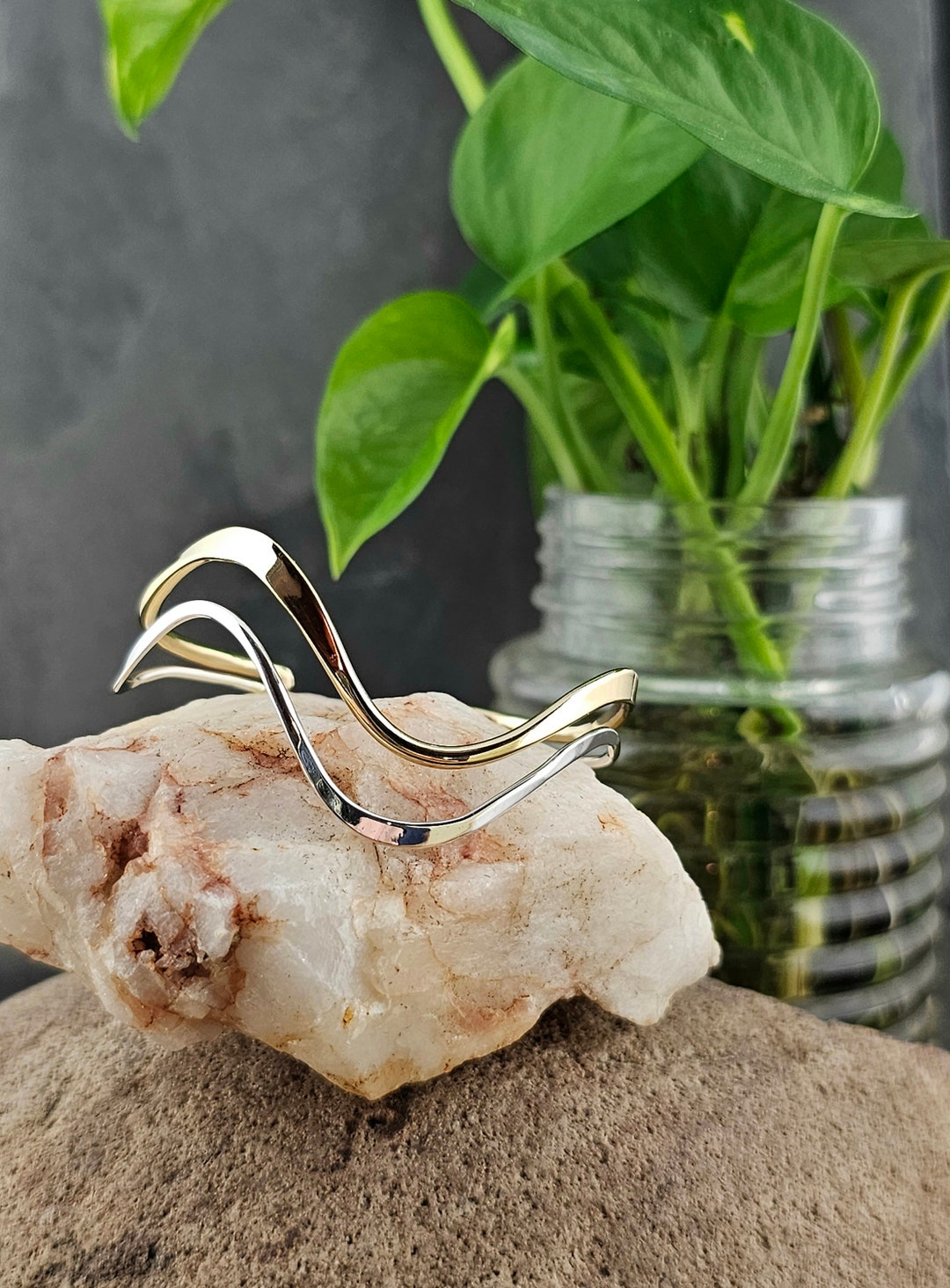 Flow Sterling and Bronze Bracelet - Etsy