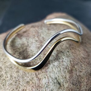 Flow Sterling and Bronze Bracelet - Etsy