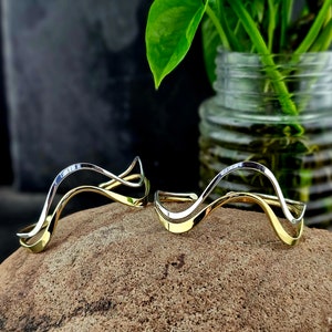 Flow Sterling and Bronze Bracelet - Etsy