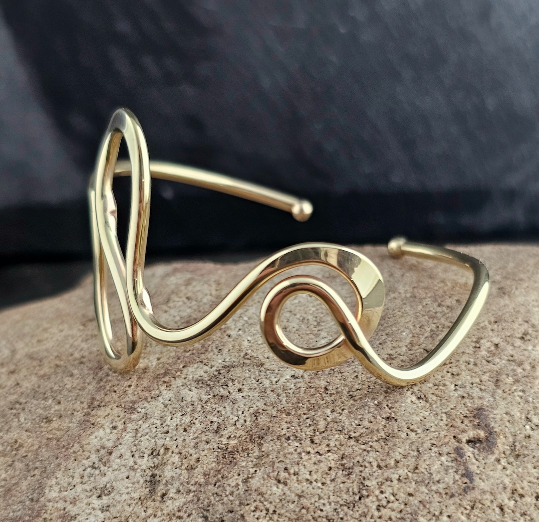 Switchback Design Bronze Cuff Bracelet - Etsy