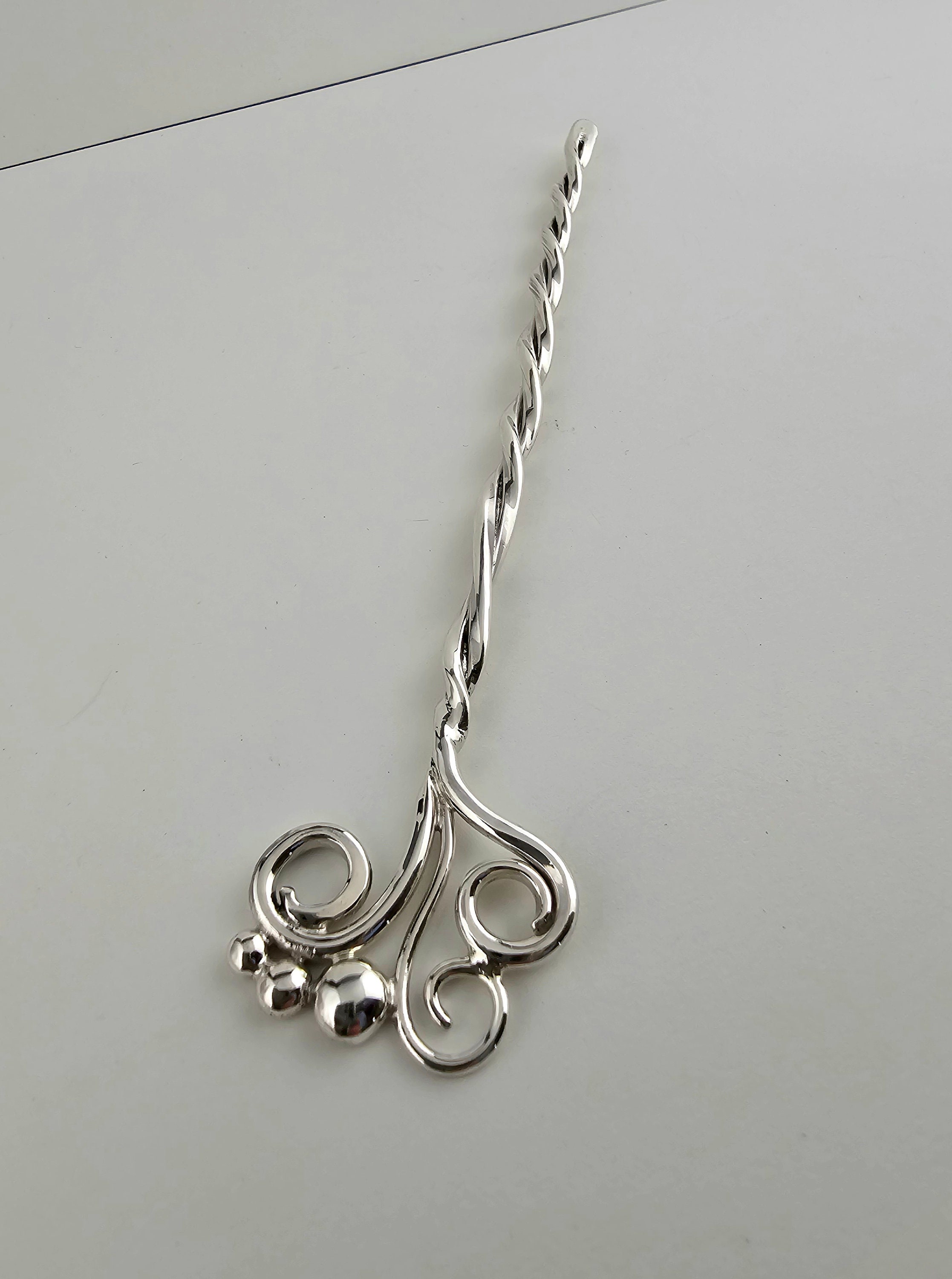 Heirloom Twisted Silver Hair Pin - Etsy