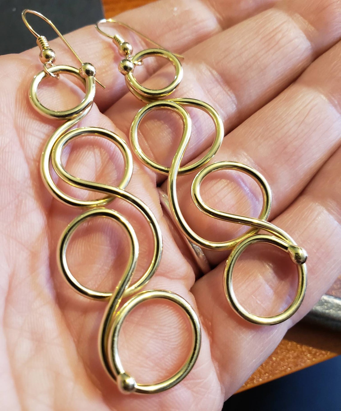 Triple Loop Earrings: Bronze - Etsy