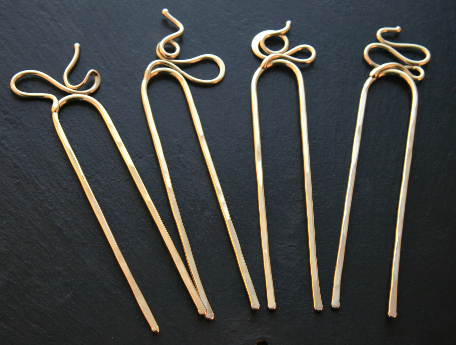 Hair Stick: Hand Forged Bronze Hair Fork/pin - Etsy