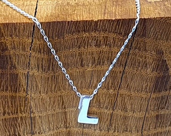 Personalized L Letter Necklace, Sterling Silver Letter L, Sterling ...