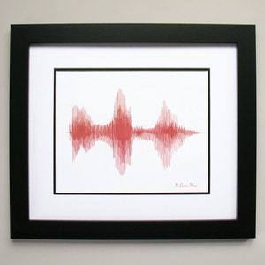 I Love You Art Print Gift - Sound Wave & Voice Art Poster - Valentine's ...