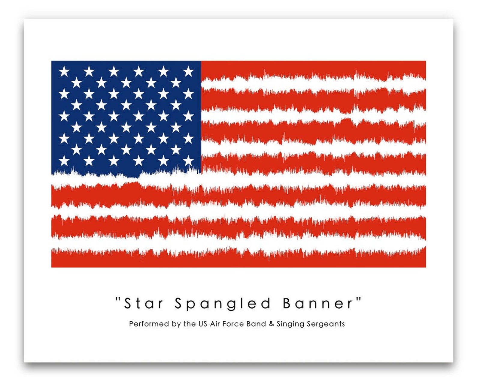 Sound Wave American Flag Art: Soundwave Design Created From - Etsy