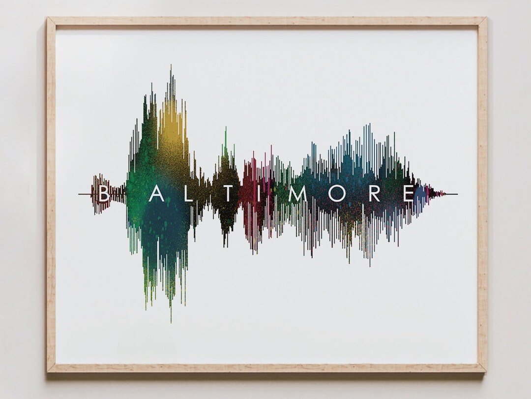 Baltimore Maryland Art - Sound Wave of City Name - Baltimore Art Print, City of Baltimore ...