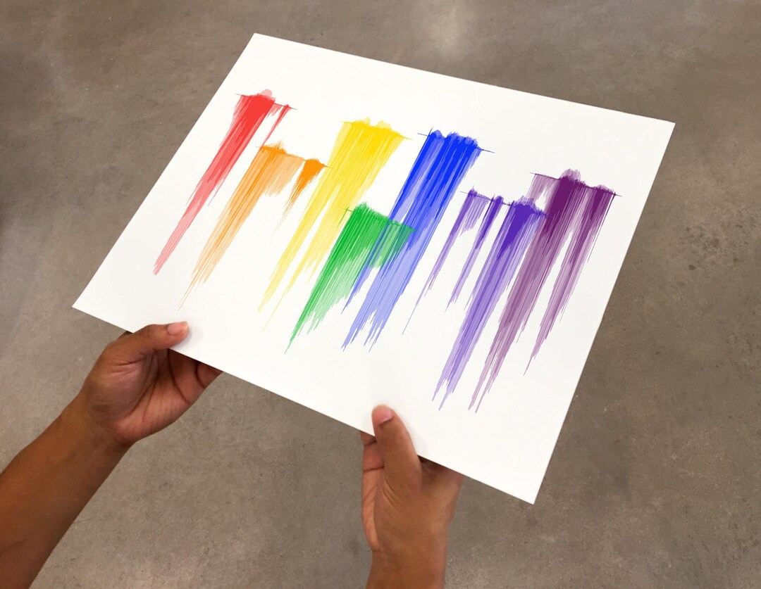 Auditory Rainbow - Sound Wave Canvas / Colorful Voice Art Print ...