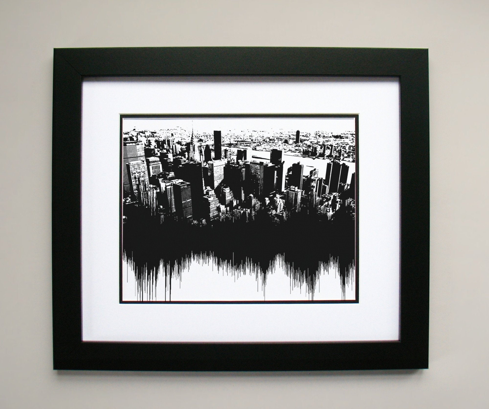 New York - Sounds of the City: Manhattan Skyline Print, Generated From ...