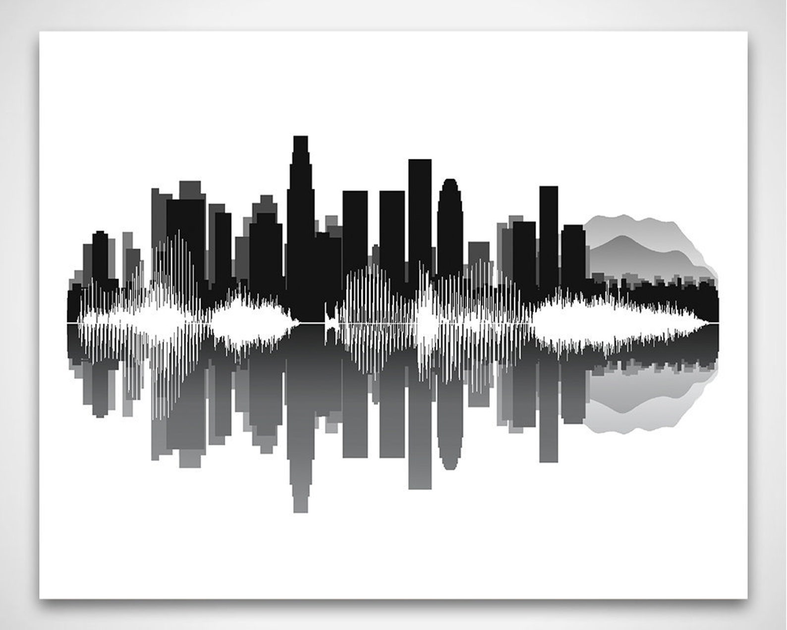 Los Angeles Skyline Art: California Sound Wave Cityscape - Etsy