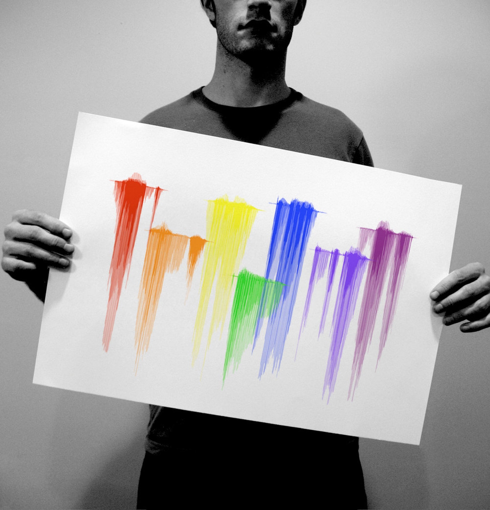 Auditory Rainbow - Sound Wave Canvas / Colorful Voice Art Print ...