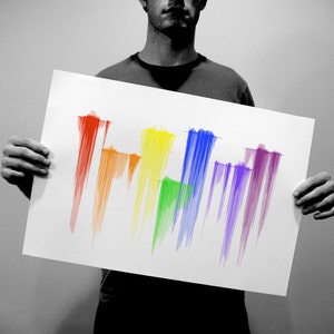 Auditory Rainbow - Sound Wave Canvas / Colorful Voice Art Print ...