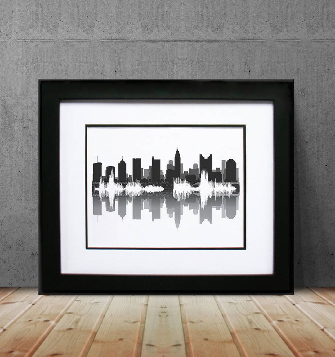 Columbus Skyline Art: Ohio Sound Wave Cityscape Design - Unique ...