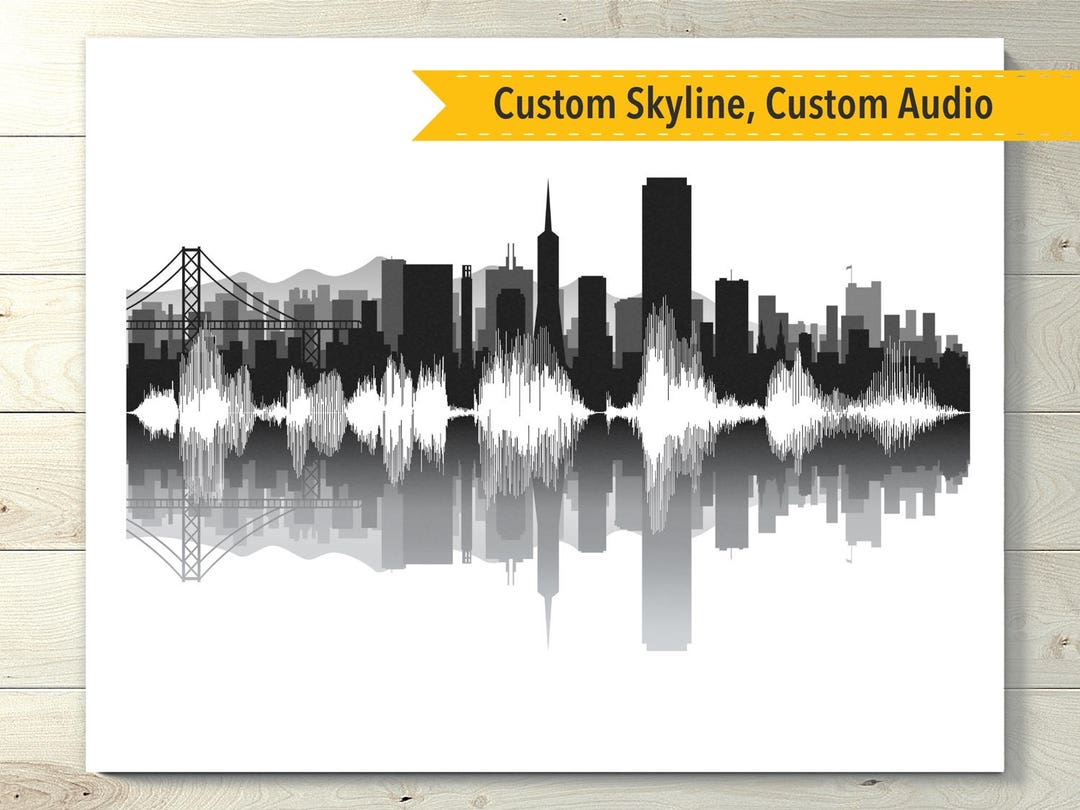 City Skyline Artwork, Custom City Art, Sound Wave Art, Any City Skyline ...