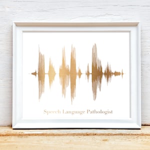 Speech Language Pathologist Gift - Sound Wave & Voice Art Print for SLP ...