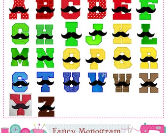 Mustache alphabet | Etsy