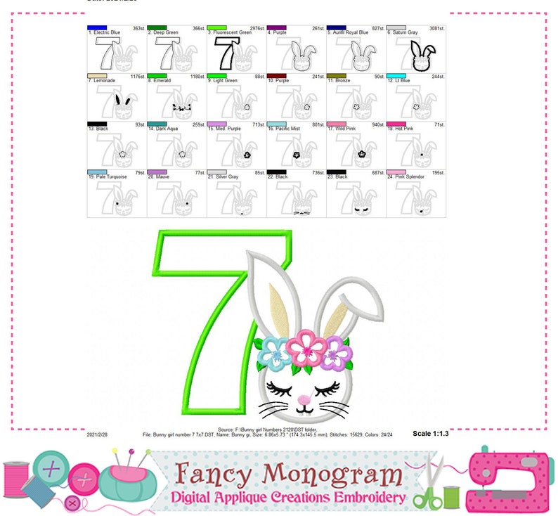 Easter Bunny Numbers Applique Bunny Girl Numbers Design - Etsy
