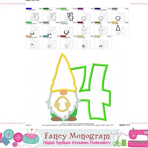 Easter Gnome Numbers Design Gnome Number Applique Design - Etsy