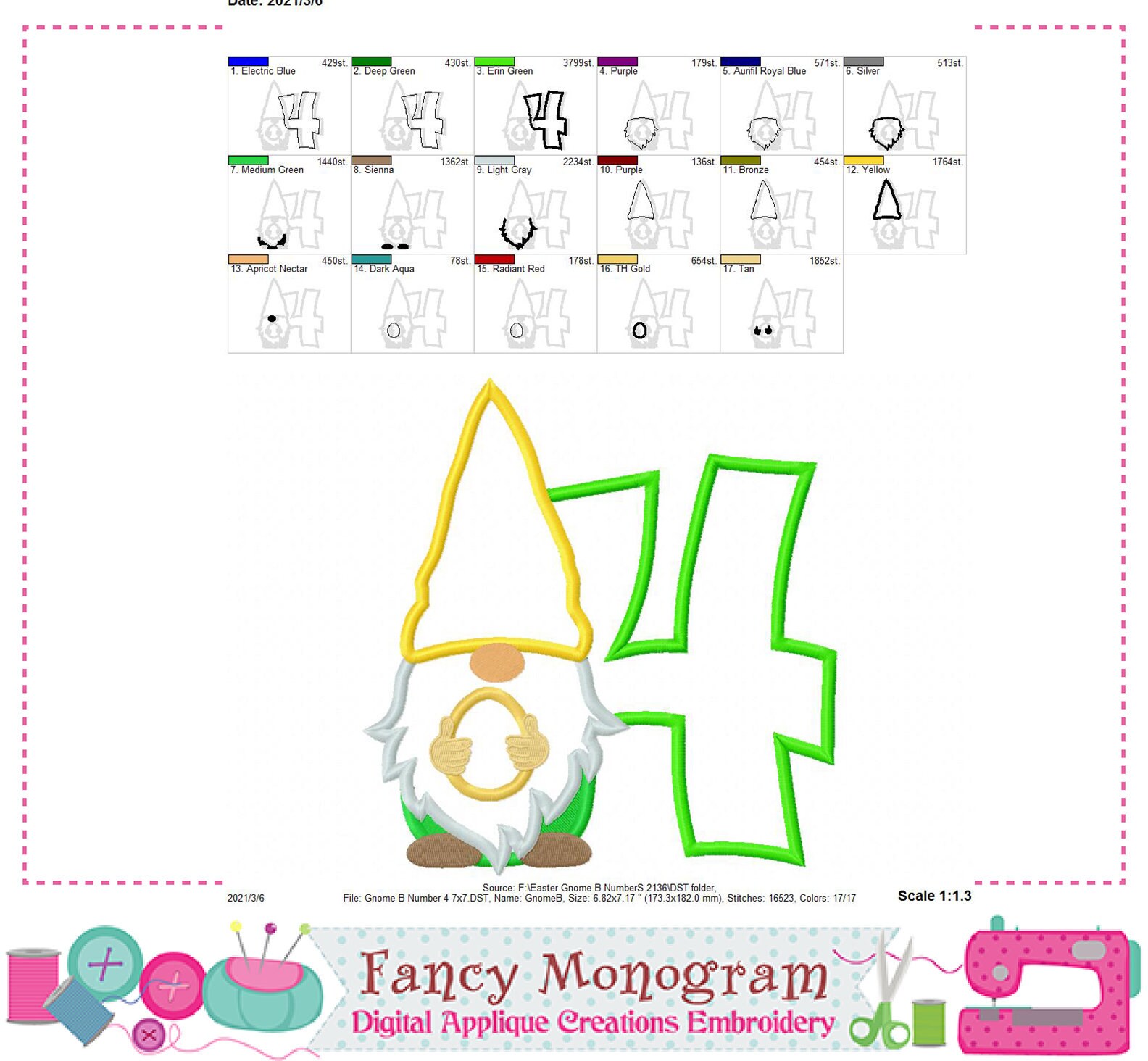 Easter Gnome Numbers Design Gnome Number Applique Design | Etsy