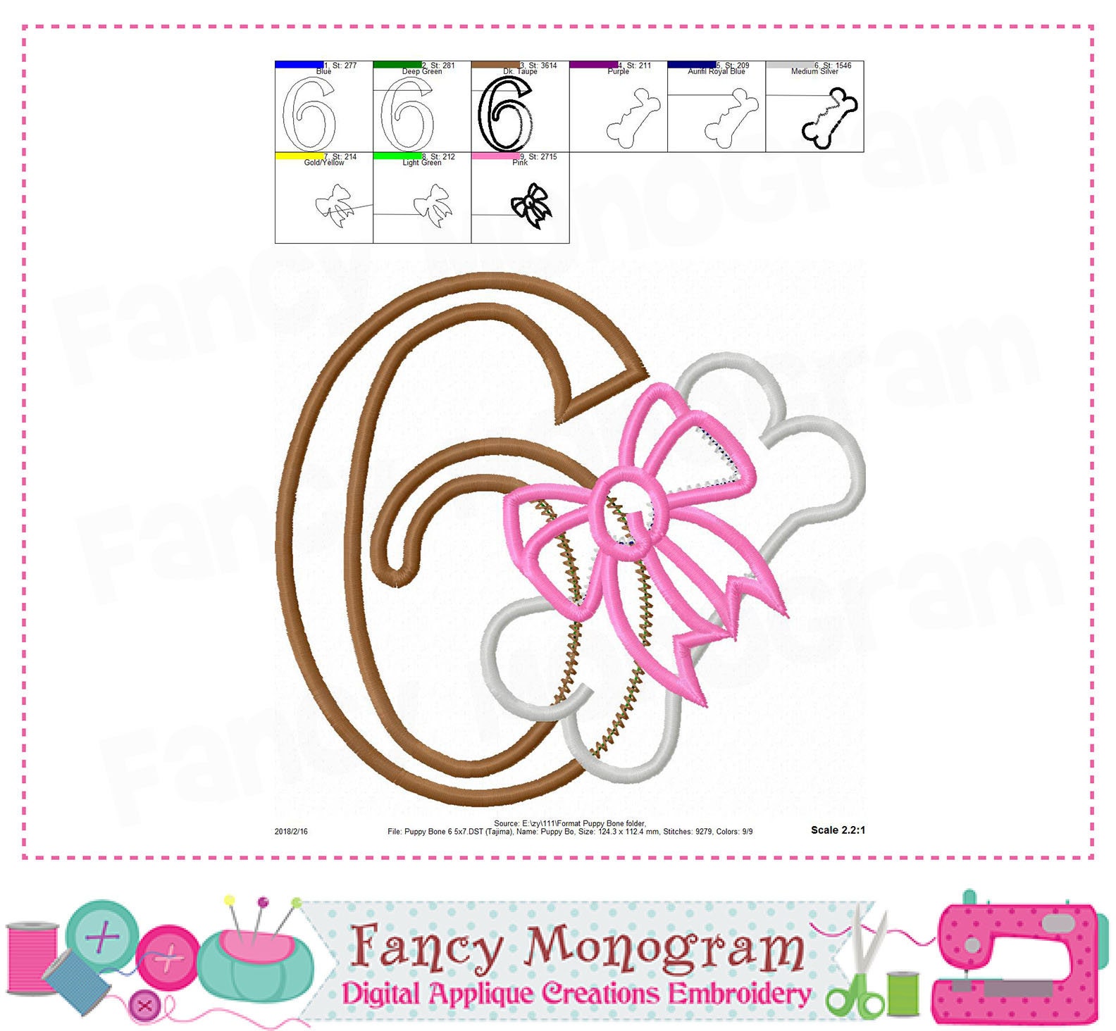 Puppy Birthday Numbers Embroidery Dog Bone Numbers Applique | Etsy