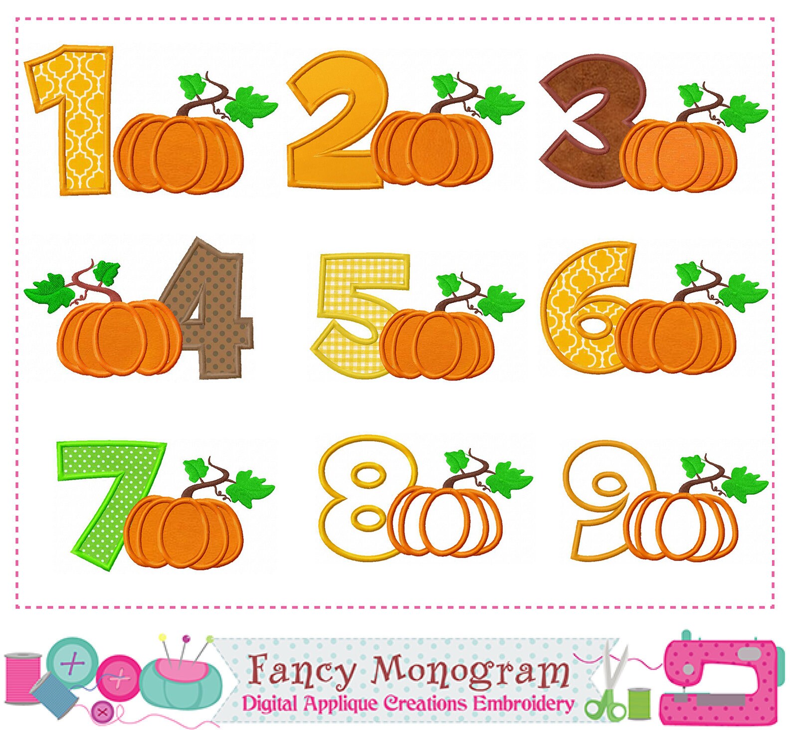 Los números de calabaza se aplican Diseño de números de | Etsy España