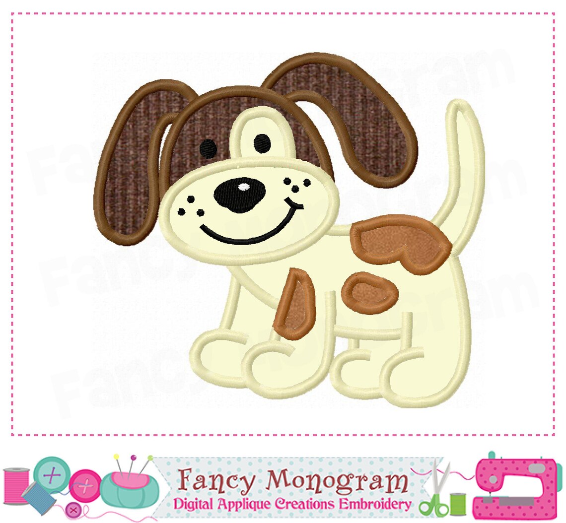 Puppy Applique Embroidery Design – Dog Lovers Pet Design (digital ...
