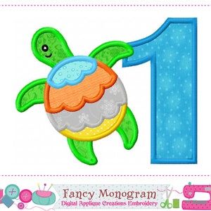 Turtle Numbersapplique Design - Summer Numbers Embroidery Design ...