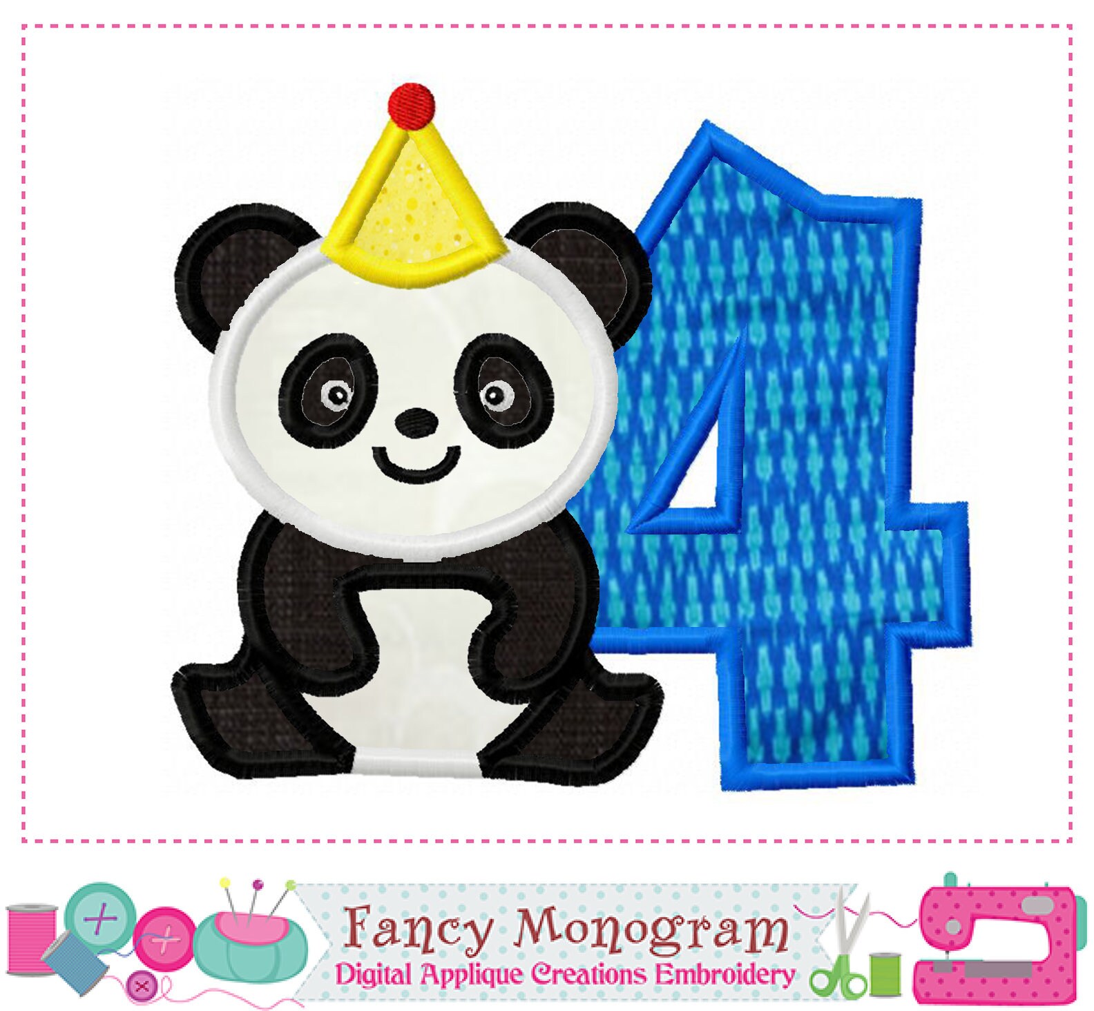 Panda Numbers Applique Design Panda Numbers Embroidery - Etsy UK