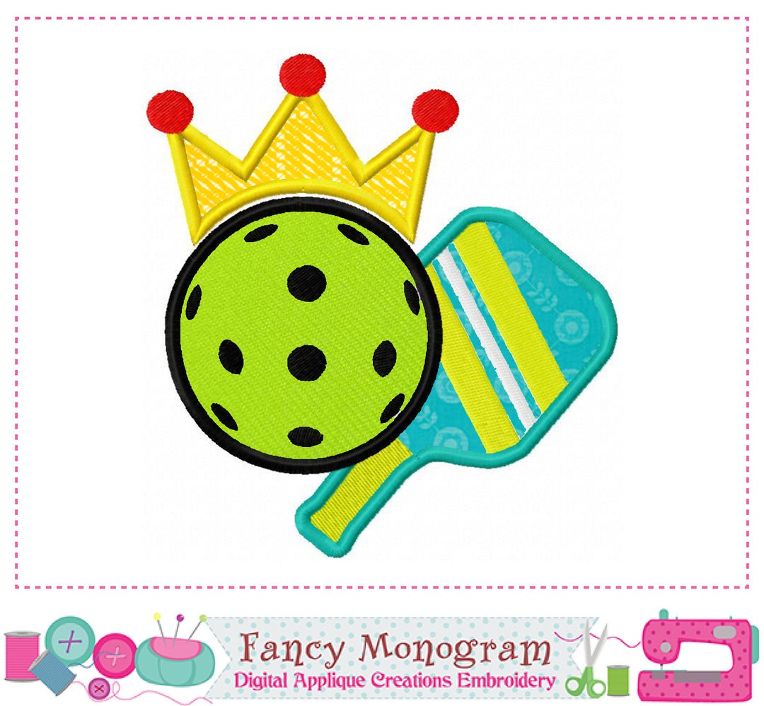 Pickleball Applique Design Pickleball Design Sports Embroidery Design ...