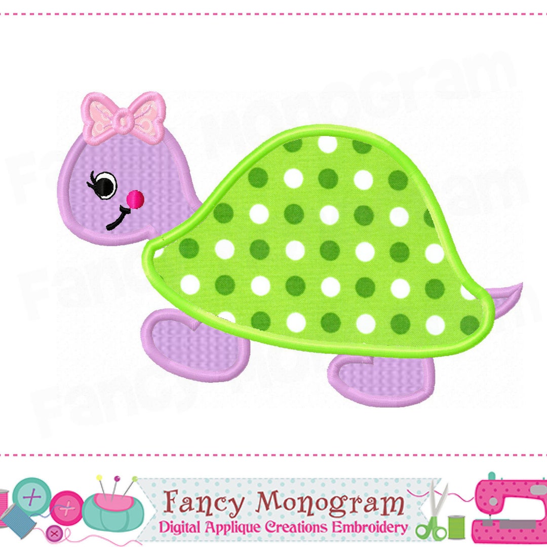 Machine Embroidery Turtle Applique Embroidery Design Summer Beach ...
