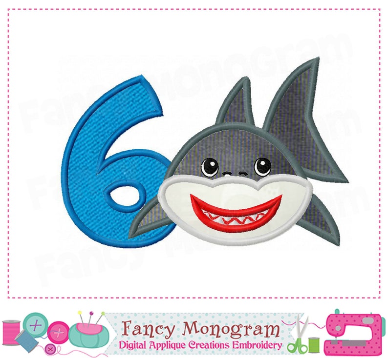 Shark Dad Numbers Applique Shark Numbers Embroidery Shark | Etsy