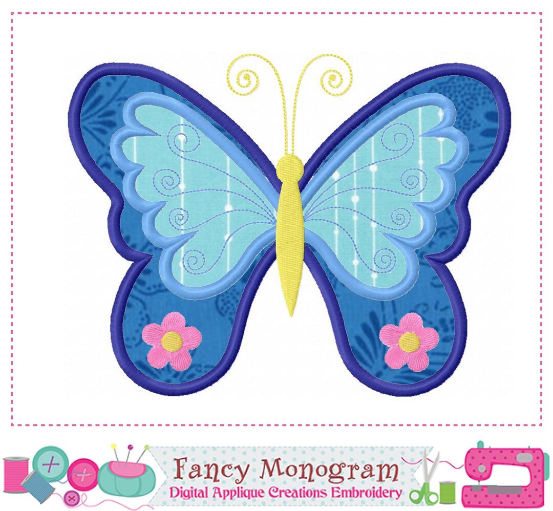 Butterfly Applique Embroidery Design: Spring Mbroidery (4x4, 5x5, 6x6 ...