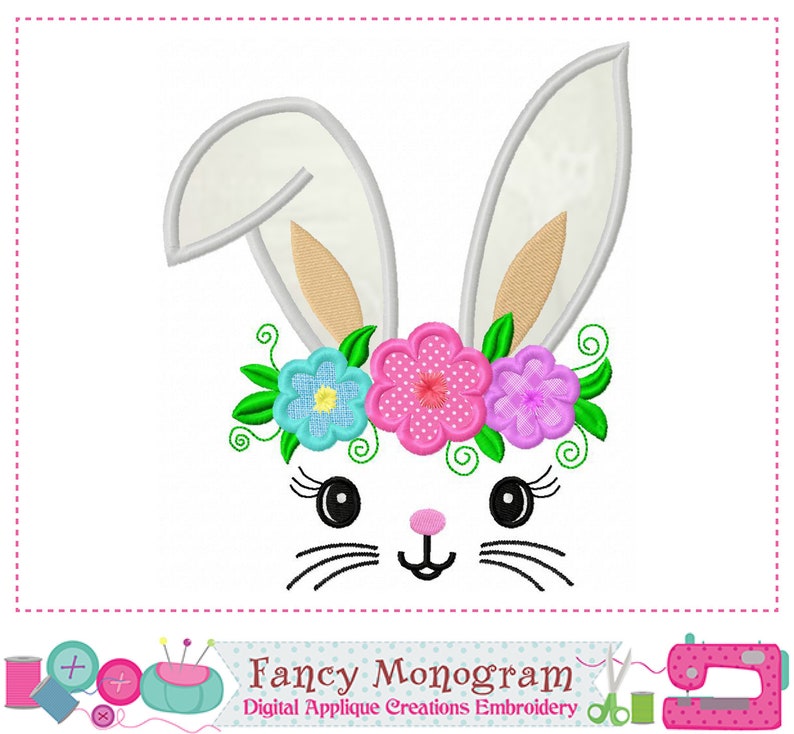 Bunny Applique Bunny Design Easter Design Embroidery - Etsy