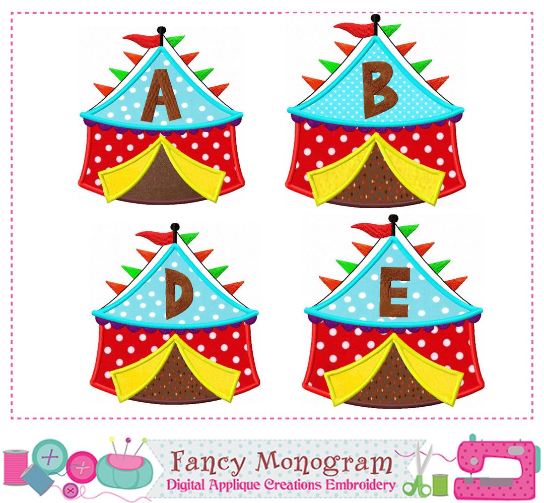 Carvinal Fonts Alphabet Letters for Camping Tent Applique Embroidery ...