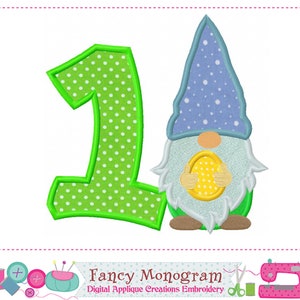 Easter Gnome Numbers Design Gnome Number Applique Design - Etsy