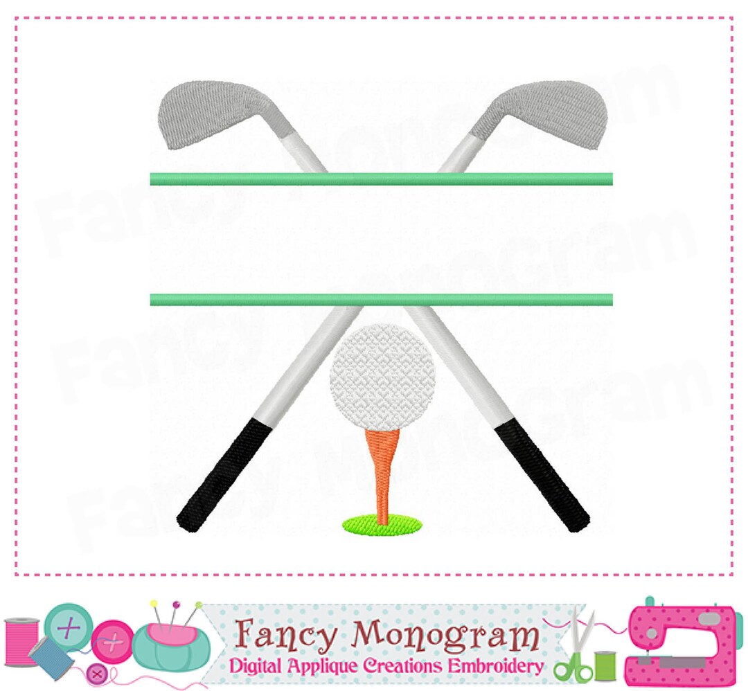 Split Golf Applique Embroidery Design Spring Summer Sports Party ...