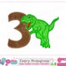 T-rex Numbers Embroidery T-rex Numbers Applique Dinosaur Embroidery T ...