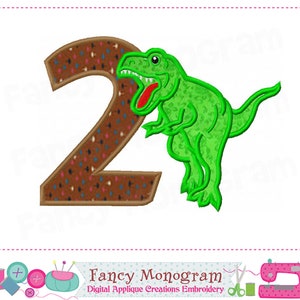 T-rex Numbers Embroidery T-rex Numbers Applique Dinosaur Embroidery T ...