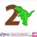 T-rex Numbers Embroidery T-rex Numbers Applique Dinosaur Embroidery T ...