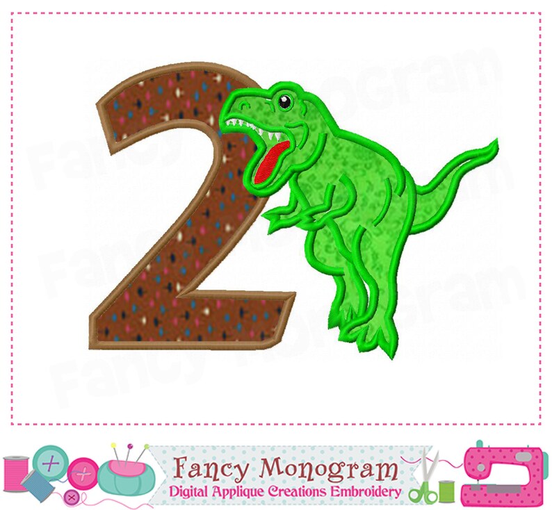 T-rex Numbers Embroidery T-rex Numbers Applique Dinosaur - Etsy