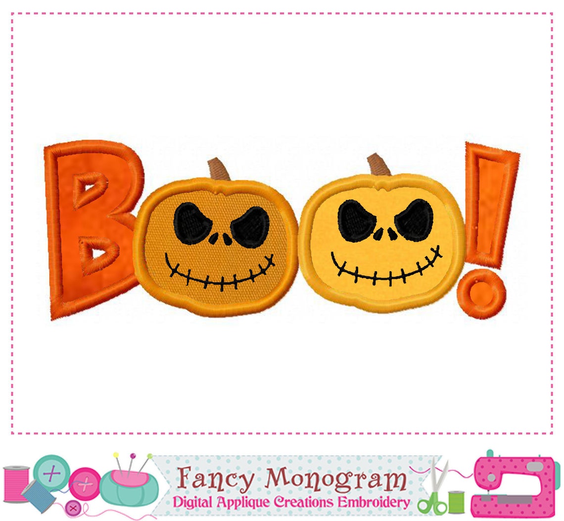 BOO Applique BOO Design BOO Embroidery Pumpkin Applique - Etsy