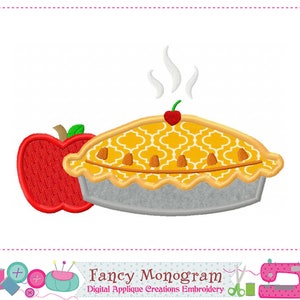 Thanksgiving Apple Pie Machine Embroidery Applique Design -249pie - Etsy